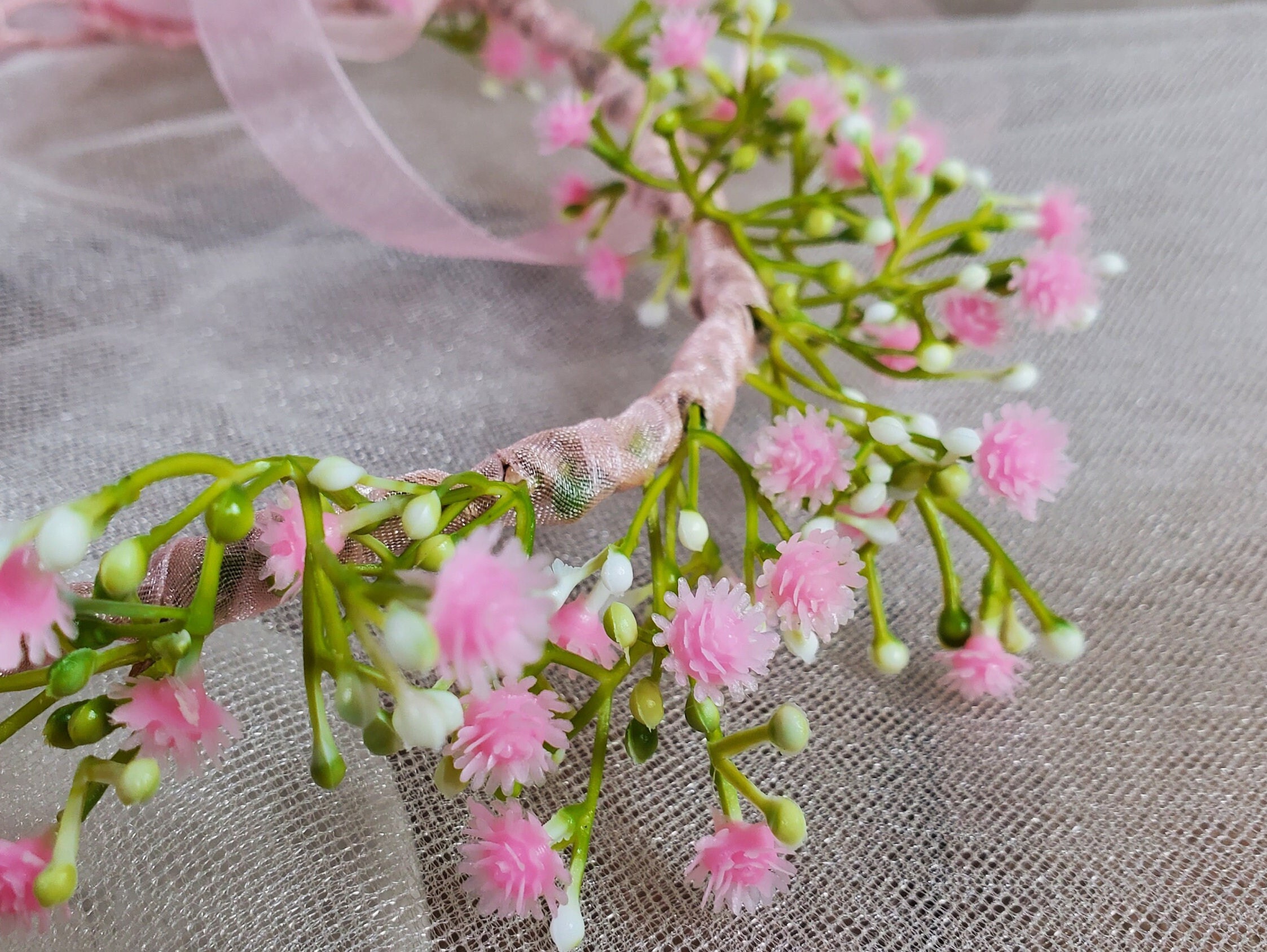 Baby's Breath Flower Crown, Flower Crown Wedding, Flower Girl Crown ...
