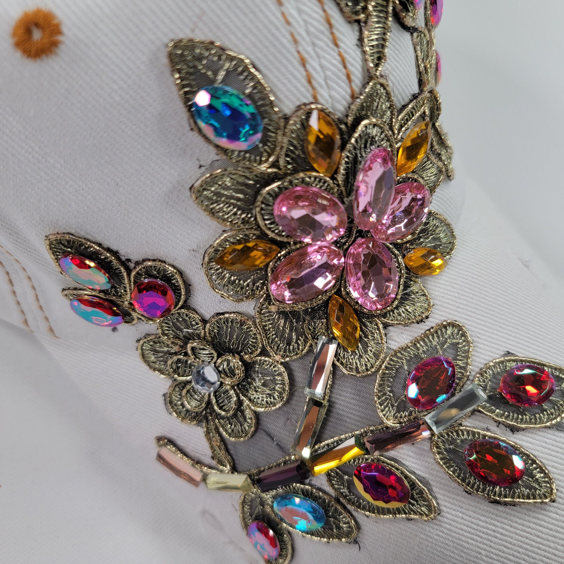 White Women Adjustable Rhinestone Bling Hat Baseball Hat Fashion Girl ...