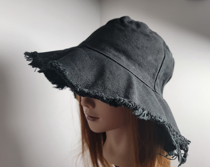 Grunge Black Brim Hat: Goth Harajuku Hip Hop Style - Etsy