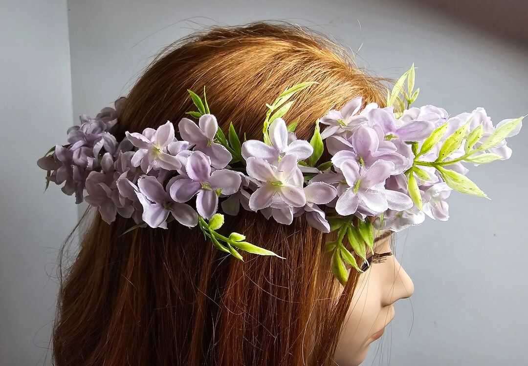 Silk Purple Lilac Flower Crown: Wedding Headband - Etsy