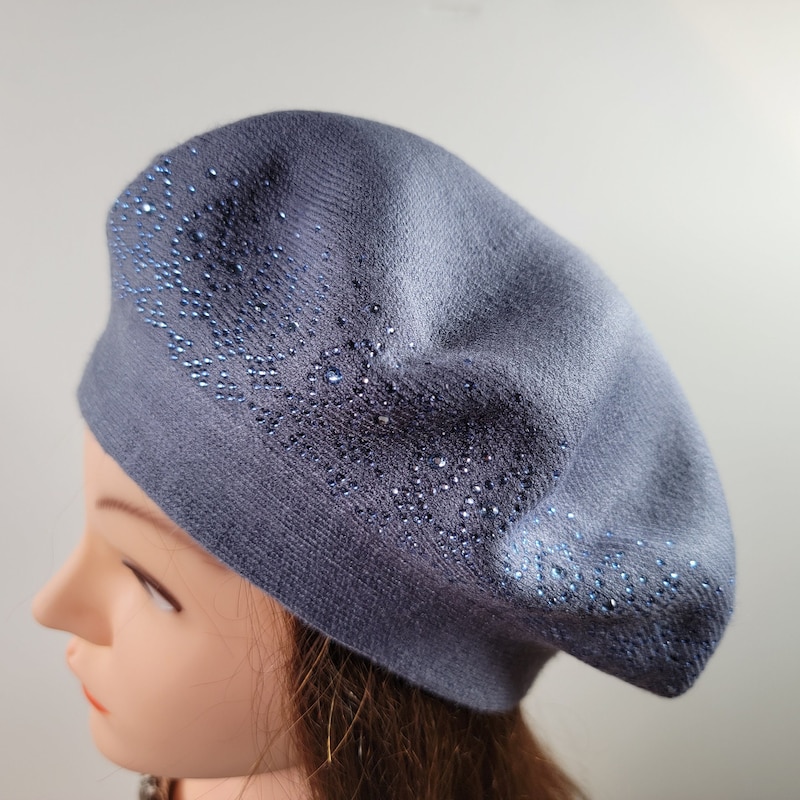 Rhinestone Beret Women - Etsy