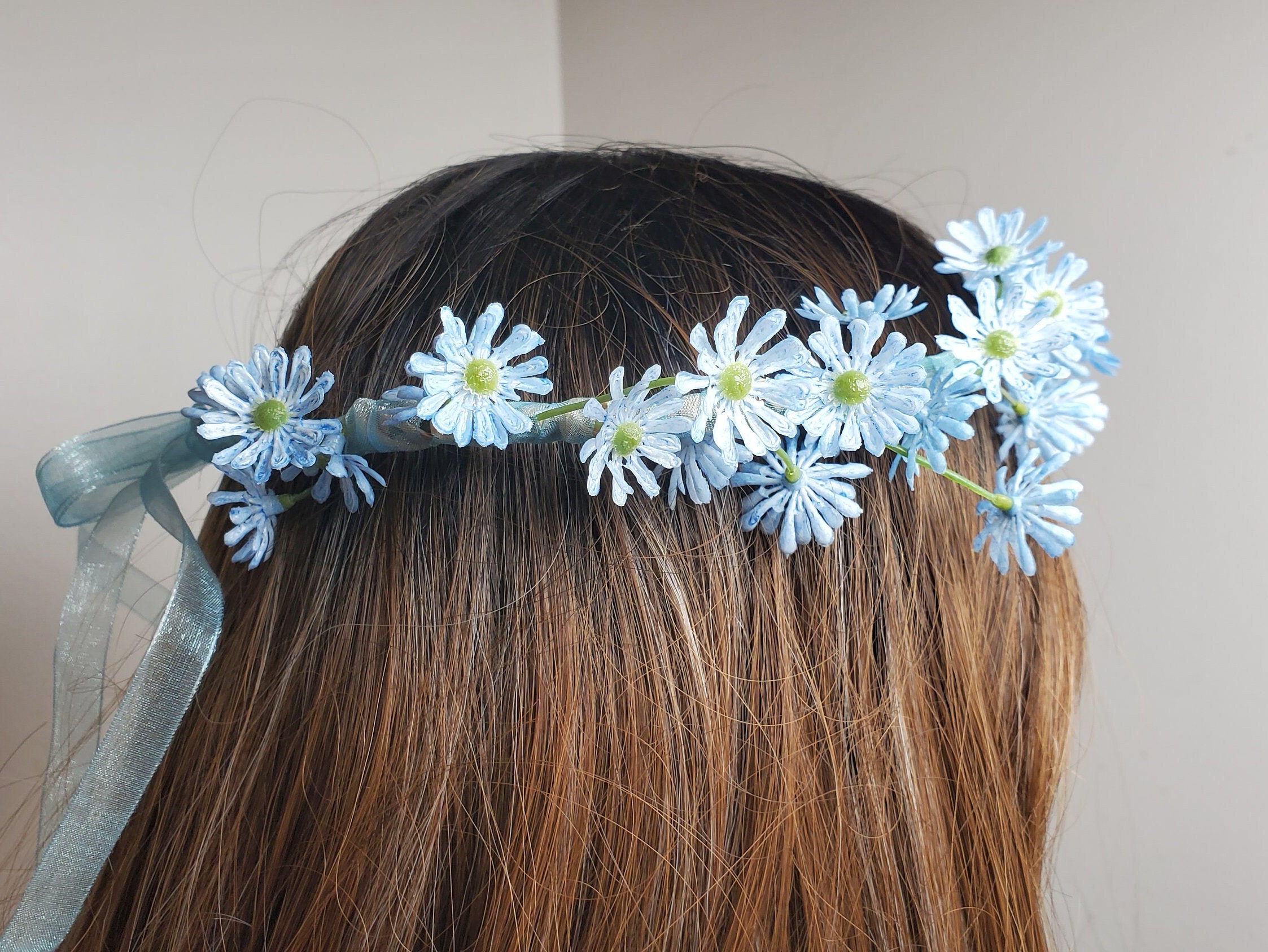 Daisy Flower Crown, Flower Crown Wedding, Flower Girl Crown, Silk ...