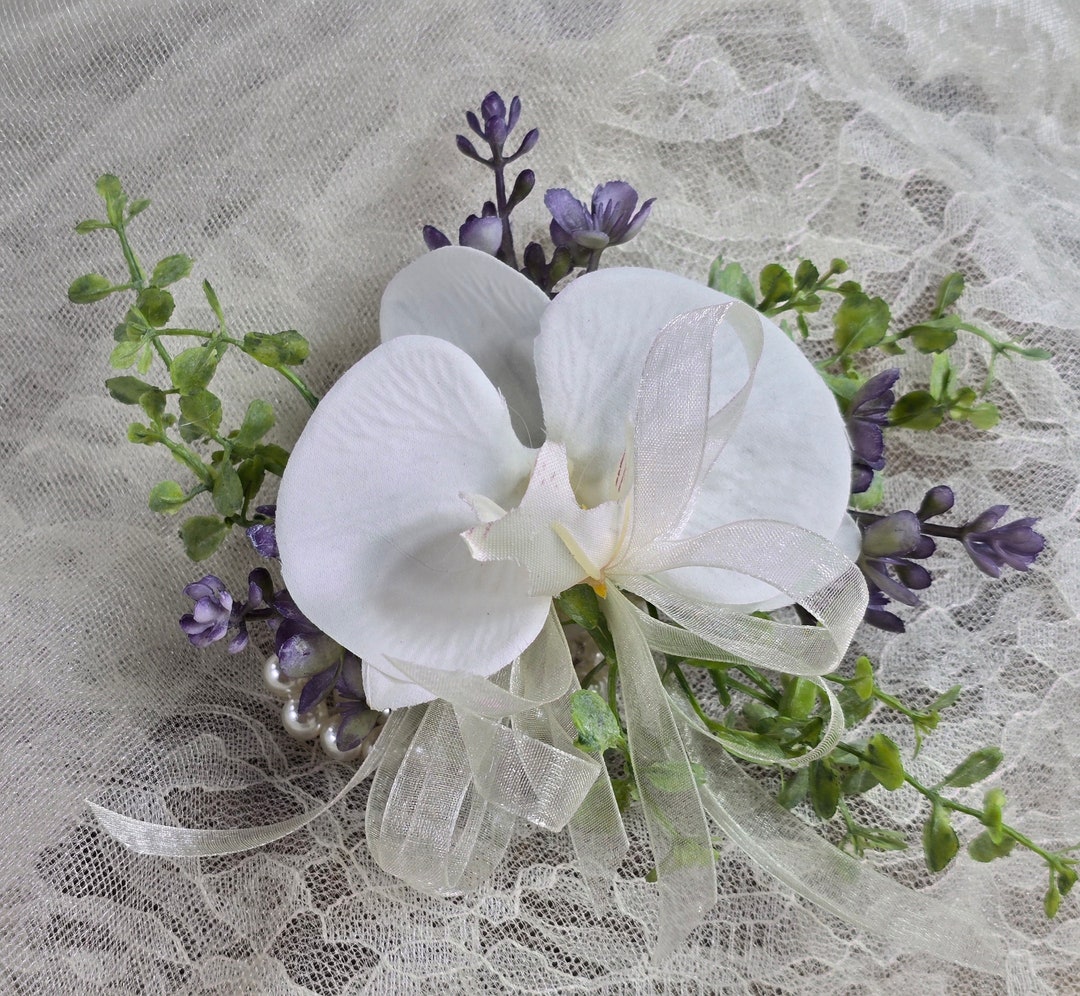 Artificial Orchid Flower and Lilac Corsages for Wedding/prom/bridal - Etsy