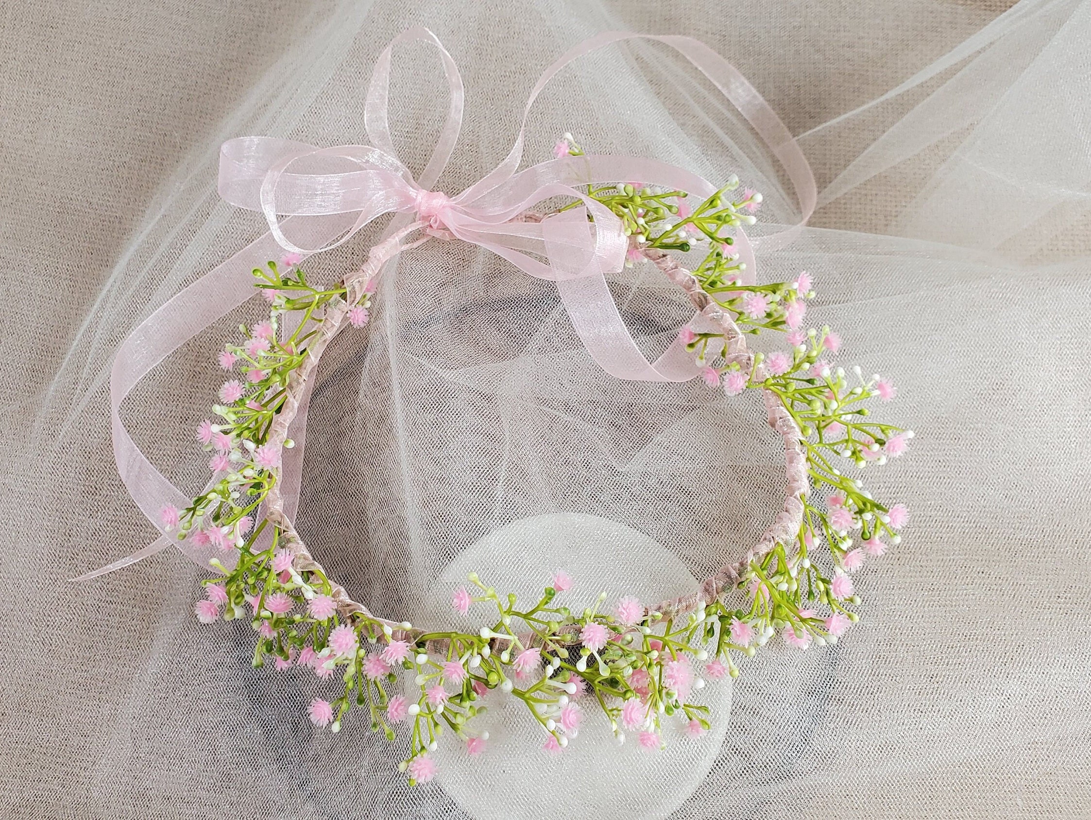 Baby's Breath Flower Crown, Flower Crown Wedding, Flower Girl Crown ...
