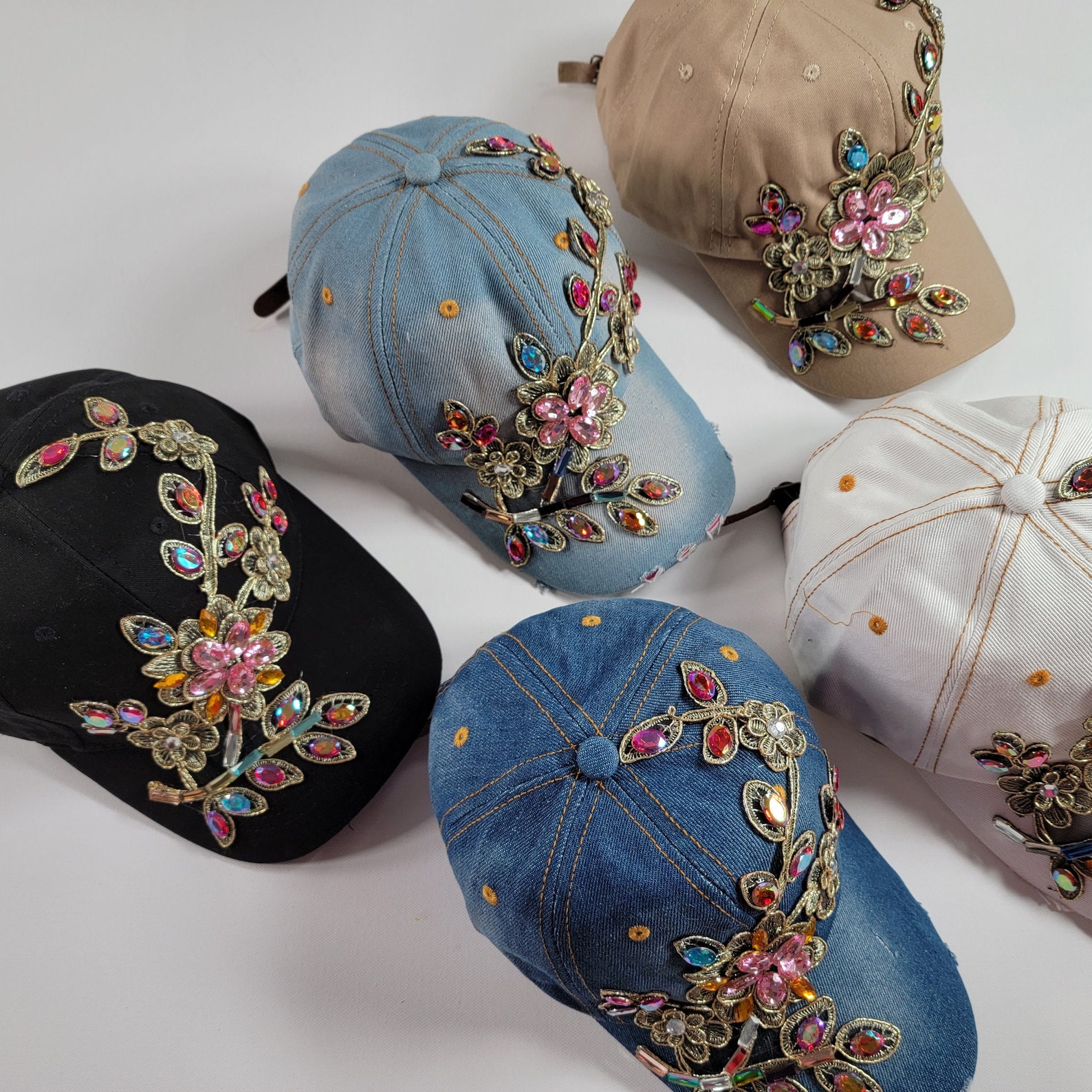 Women Adjustable Rhinestone Bling Hat Baseball Hat Fashion Girl Sports ...