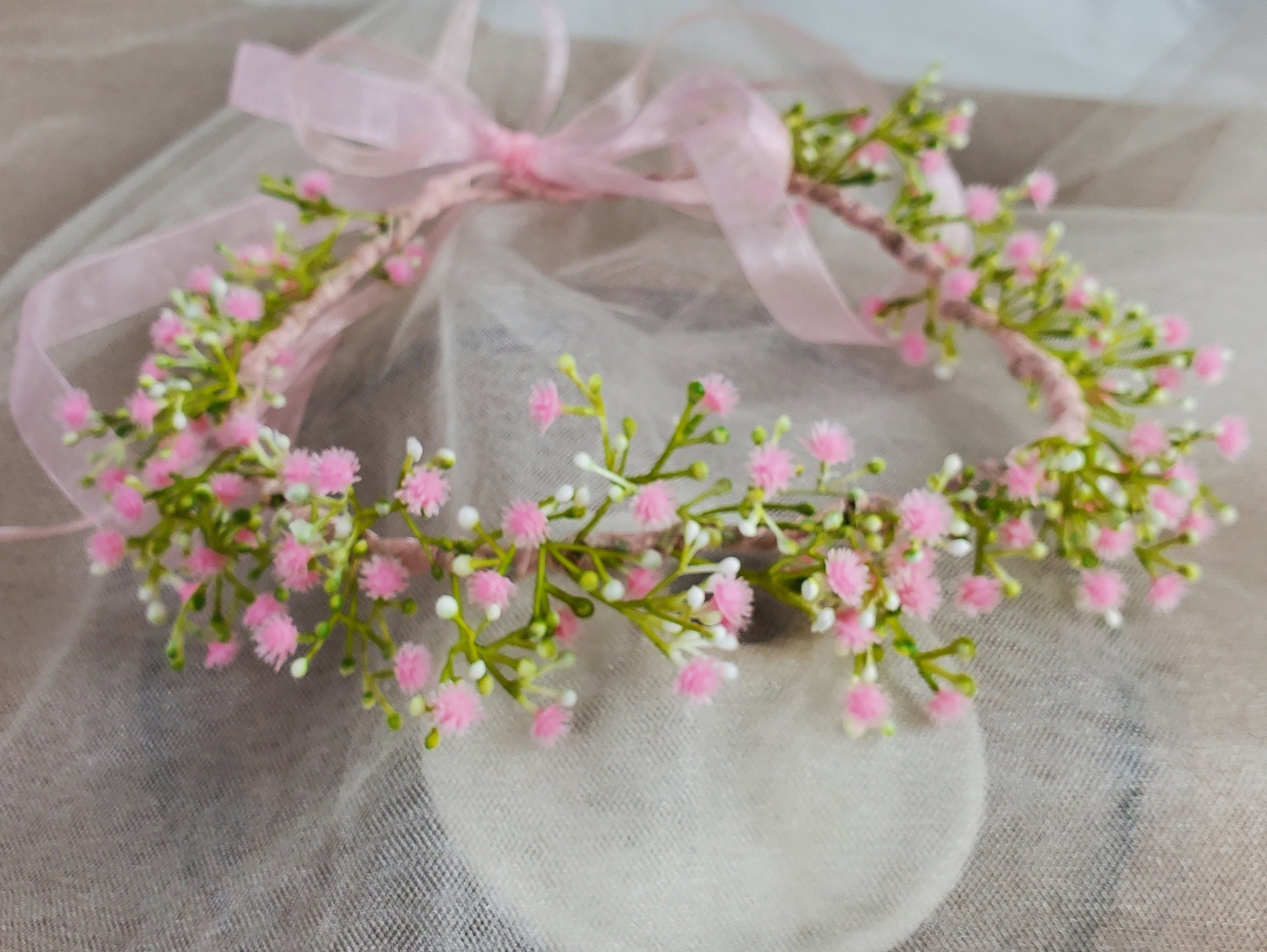 Baby's Breath Flower Crown, Flower Crown Wedding, Flower Girl Crown ...