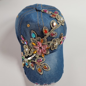 Women Adjustable Rhinestone Bling Hat Baseball Hat Fashion Girl Sports ...