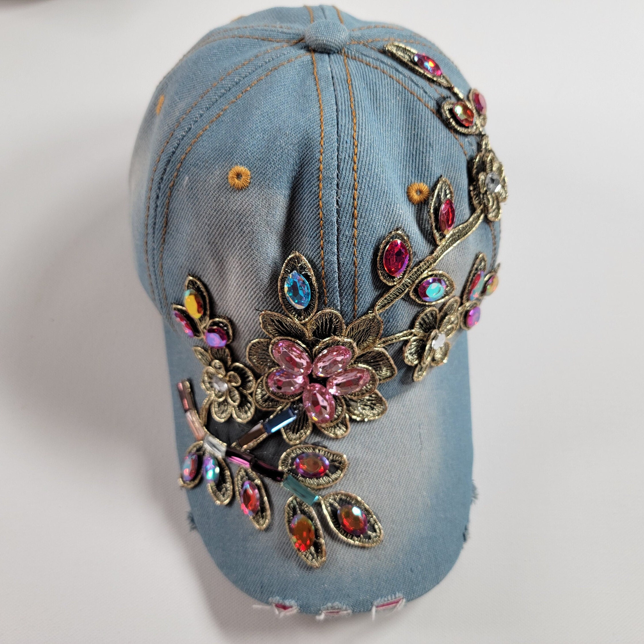 Women Adjustable Rhinestone Bling Hat Baseball Hat Fashion Girl Sports ...