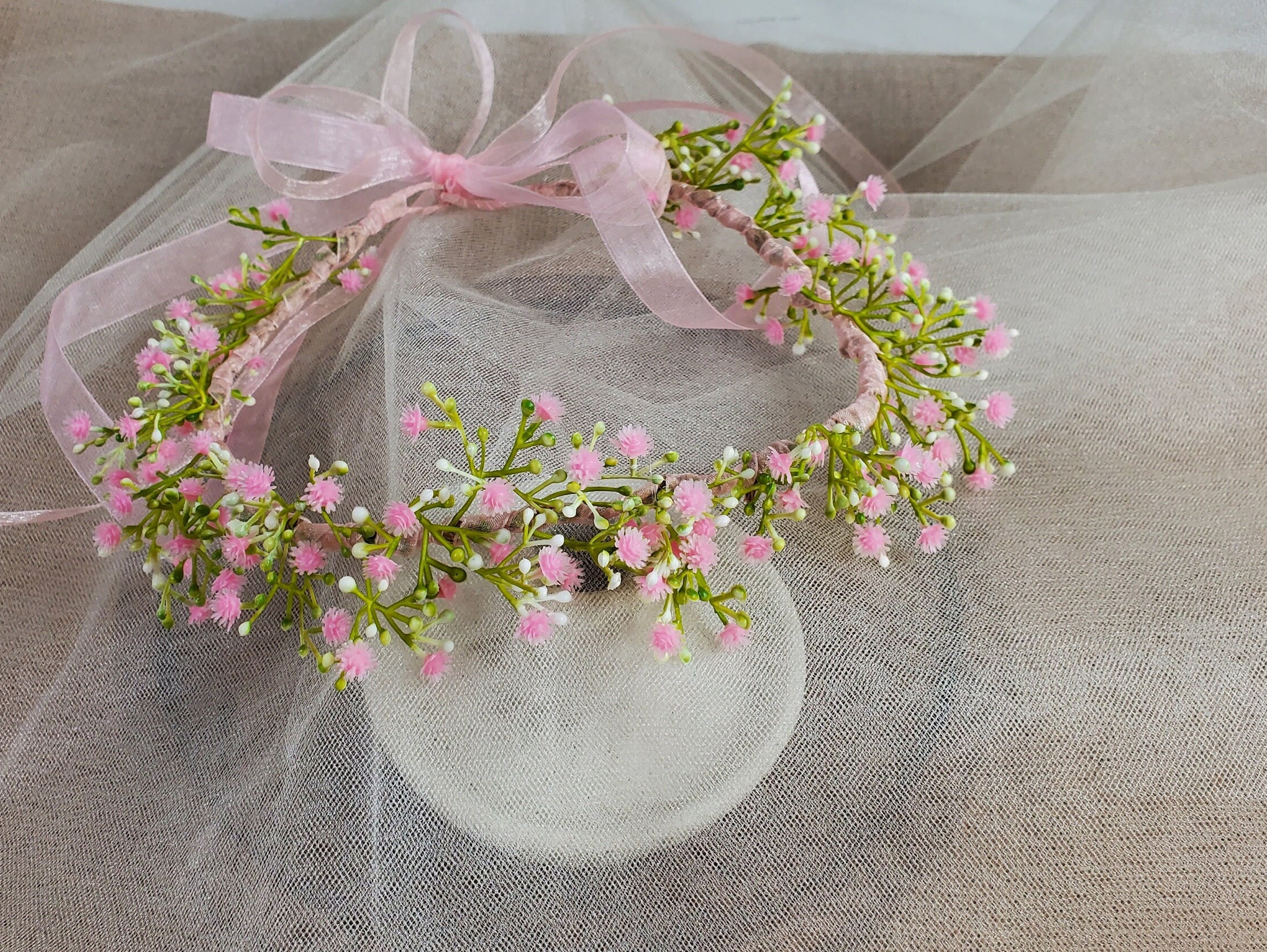 Baby's Breath Flower Crown, Flower Crown Wedding, Flower Girl Crown ...