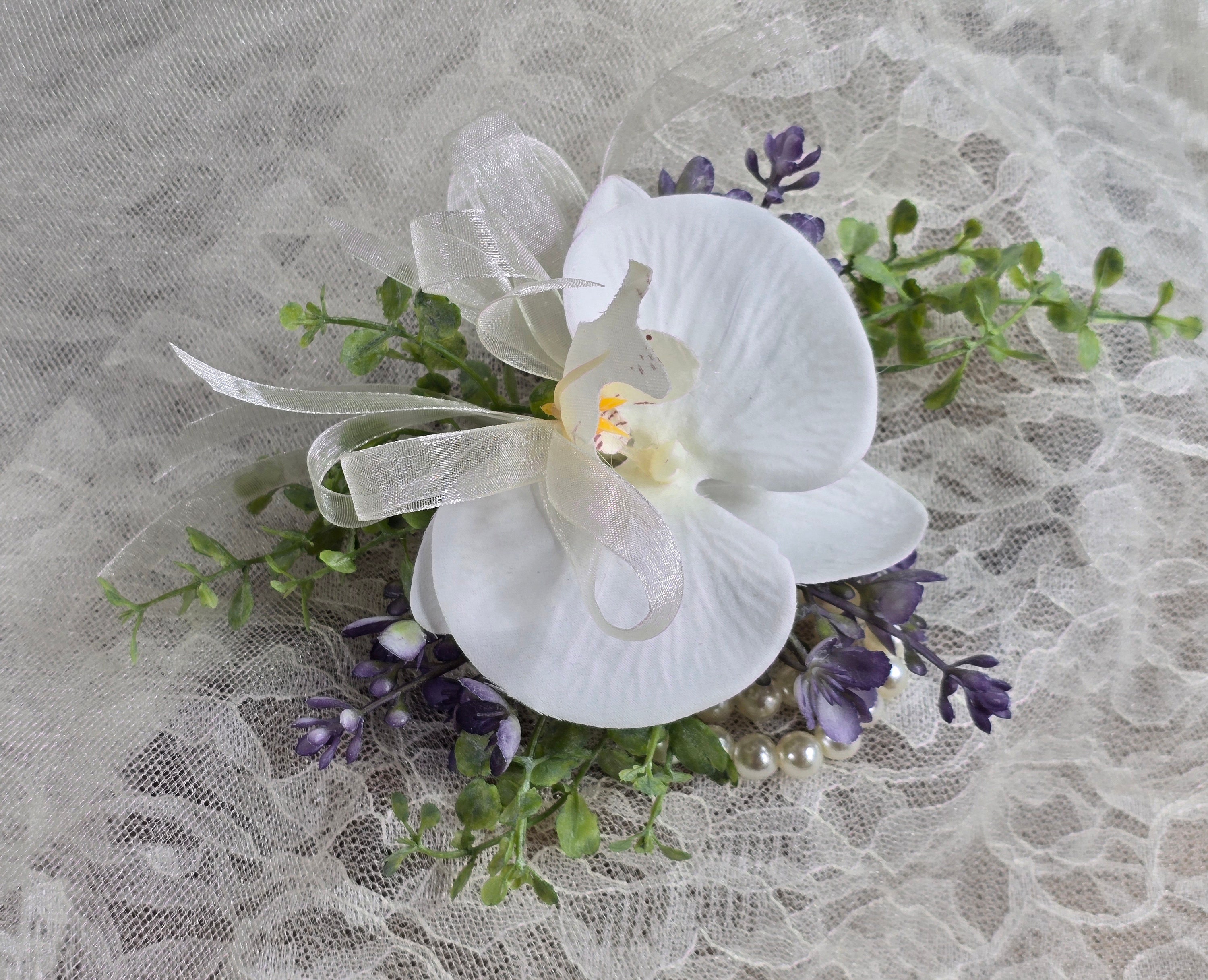 Artificial Orchid Flower and Lilac Corsages for Wedding/prom/bridal - Etsy