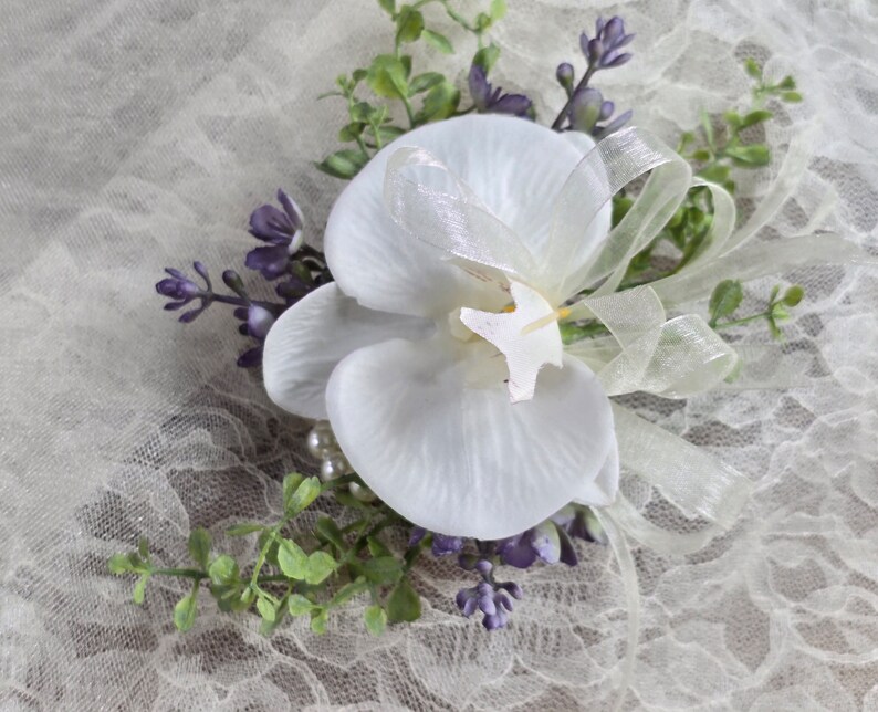 Artificial Orchid Flower and Lilac Corsages for Wedding/prom/bridal - Etsy