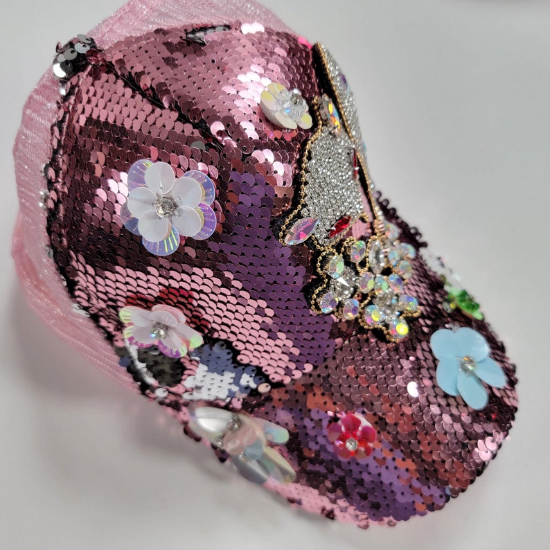 Women Sparkle Bling Rhinestone Adjustable Baseball Hat Girl Sports ...