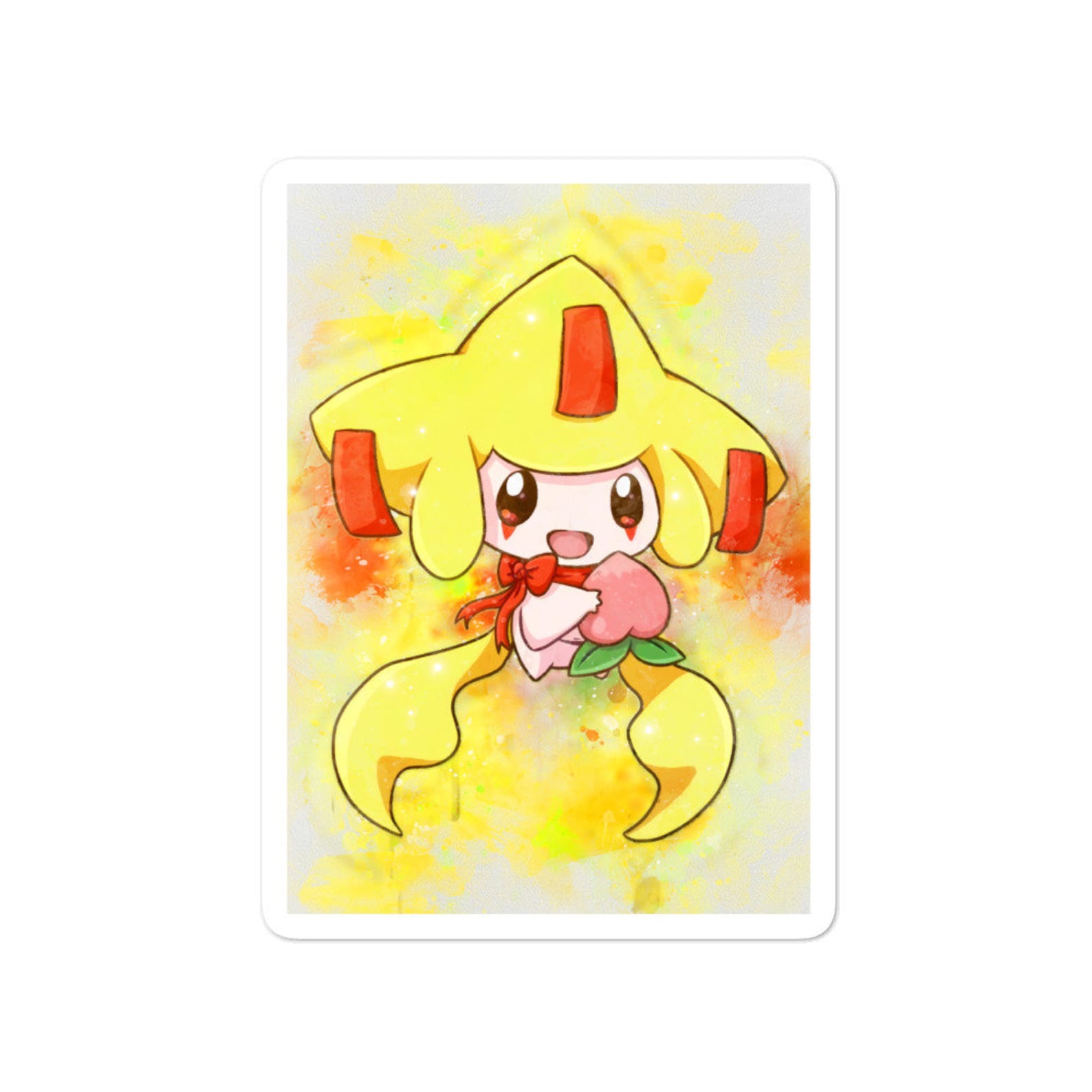 Shiny jirachi fanart wallart room decor watercolor print | Etsy