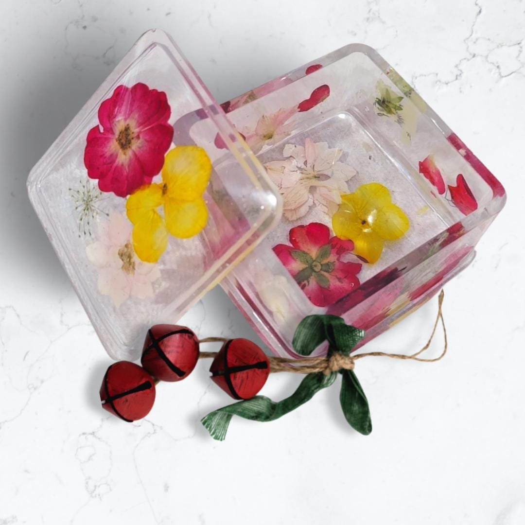 Small Square Resin Trinket Box for Jewelry Keepsakes Treasures - Etsy