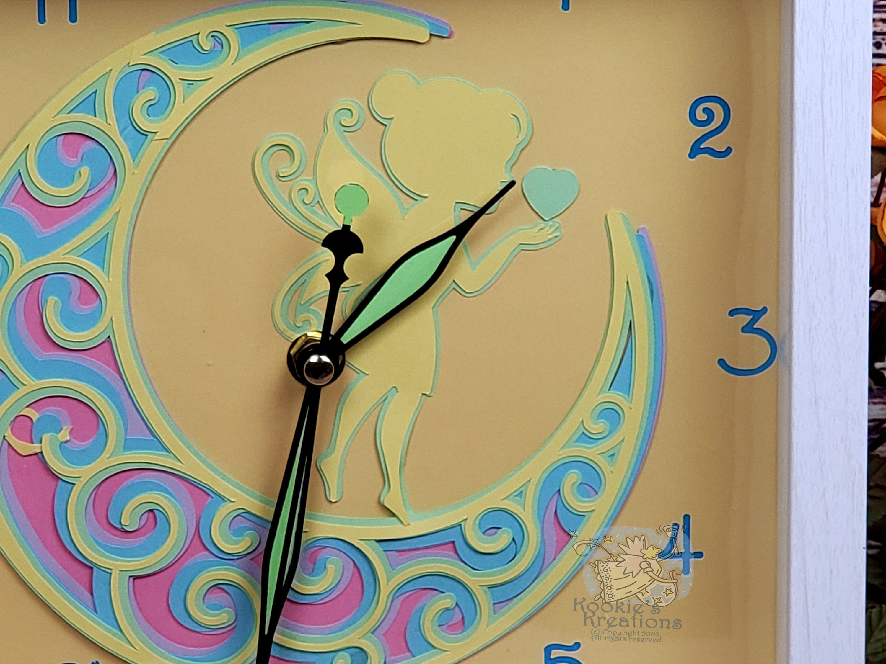 Nursery Clock Fairy on the Moon Heart in Hand Shades of | Etsy