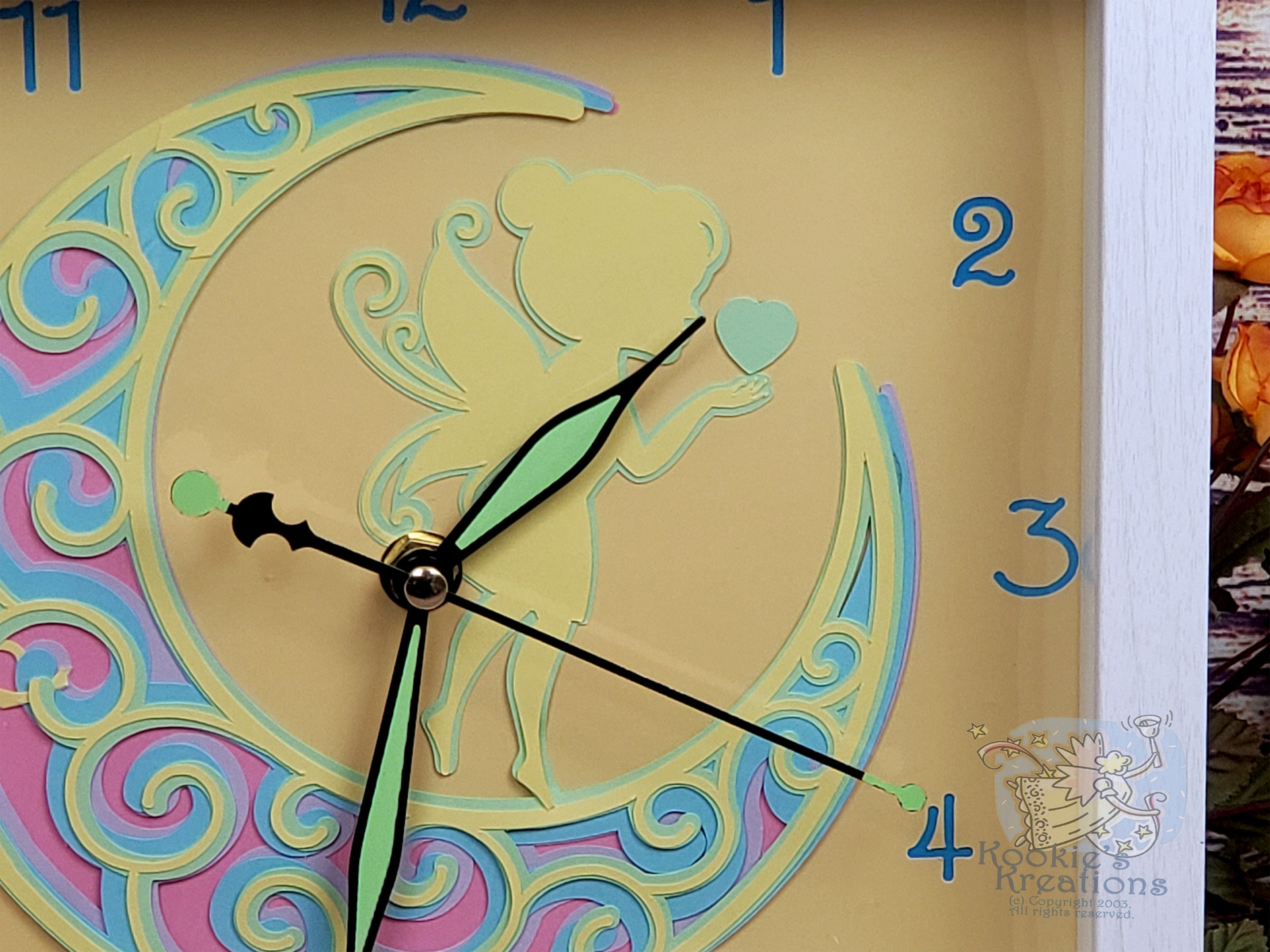 Nursery Clock Fairy on the Moon Heart in Hand Shades of | Etsy