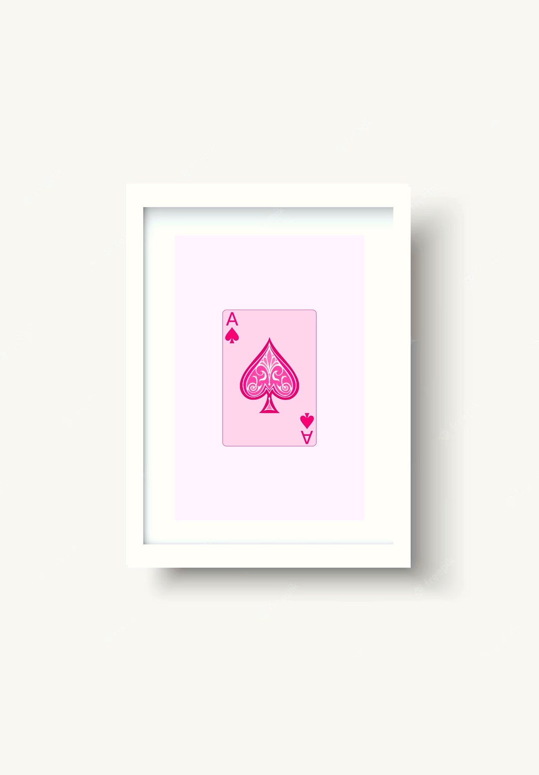 Pink Ace of Spades Colorful Preppy Wall Art, College Dorm Decor, Room ...