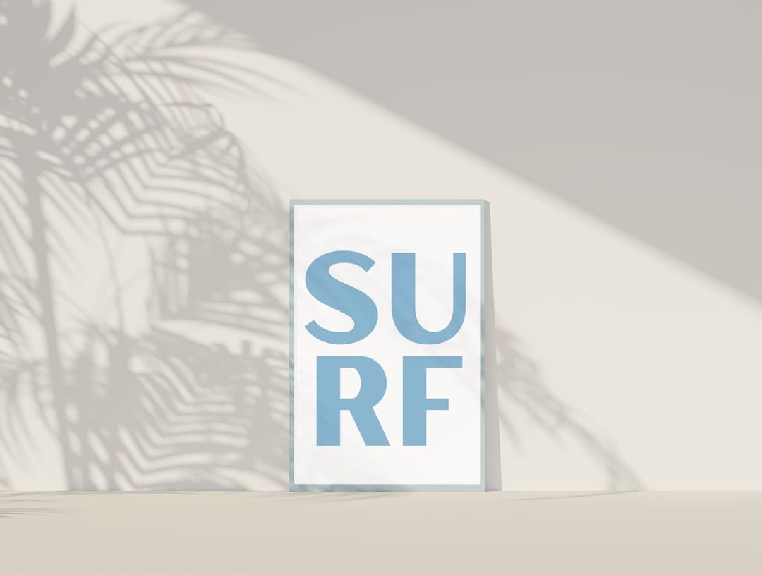Surf Print Wall Art Preppy Coastal Wall Art Surfer Girl Print Trendy ...