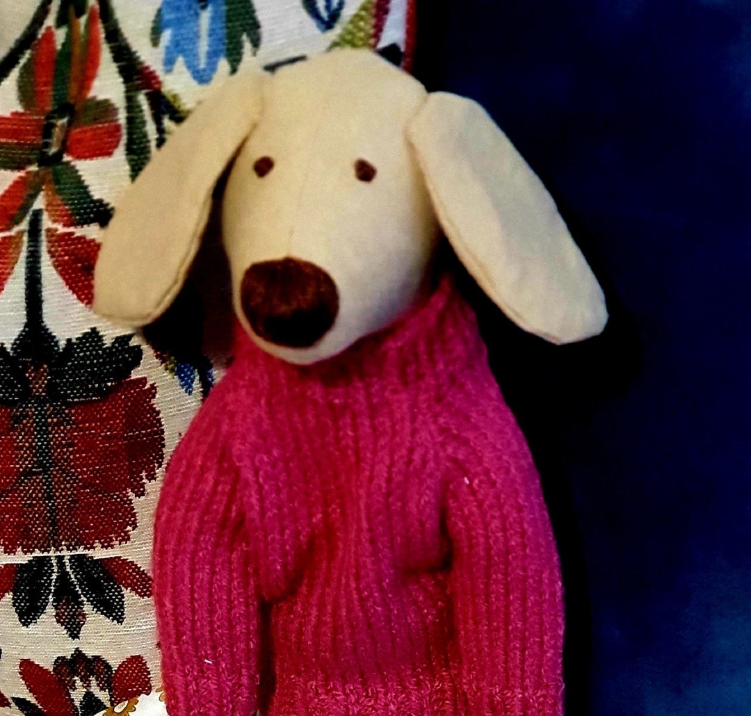 OOAK Scandi Inspired Dog handmade and unique long legged animal rag ...