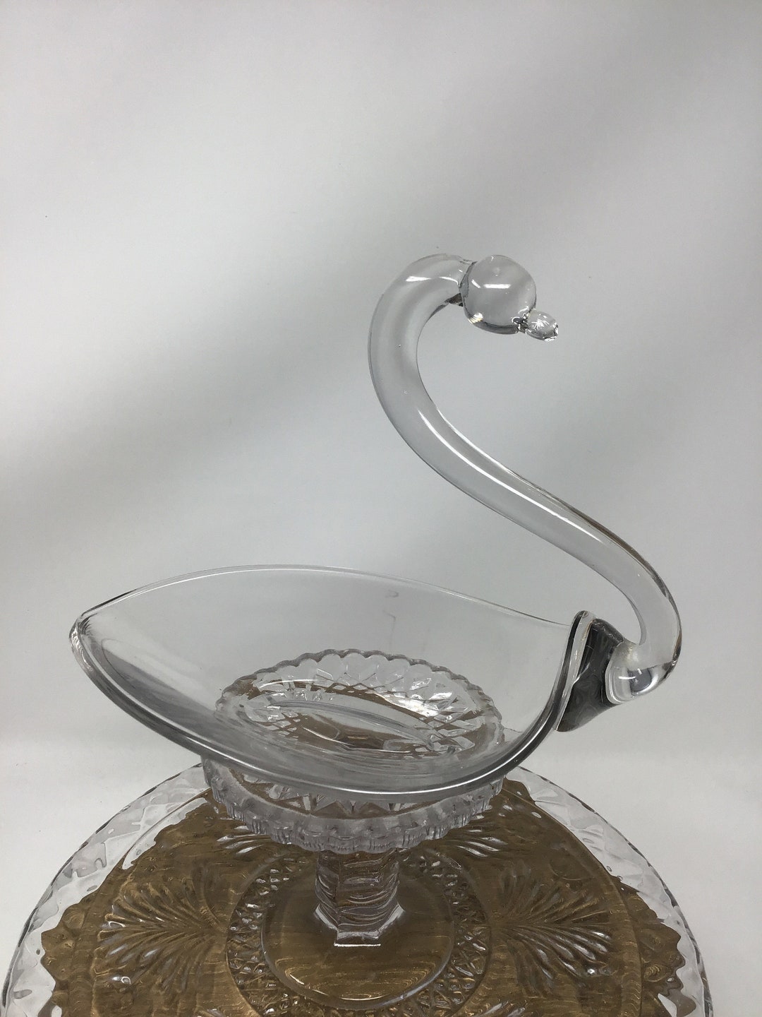 Crystal Vintage Swan Clear Glass Swan Duncan Miller Dish. Made Between ...