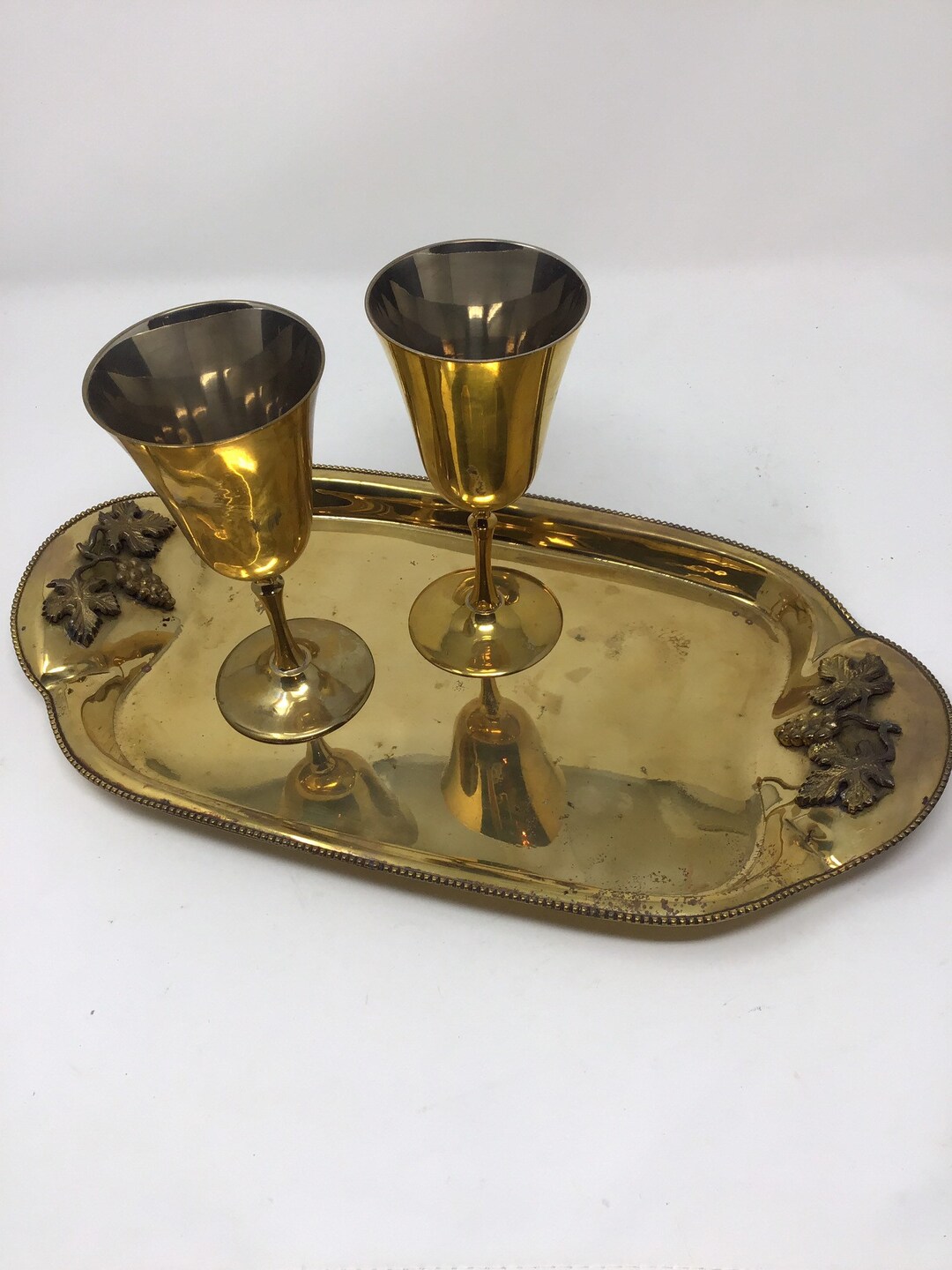 Brass TRAY Vintage Brass Tray Andrea by Sadek Brass Tray Made in India ...
