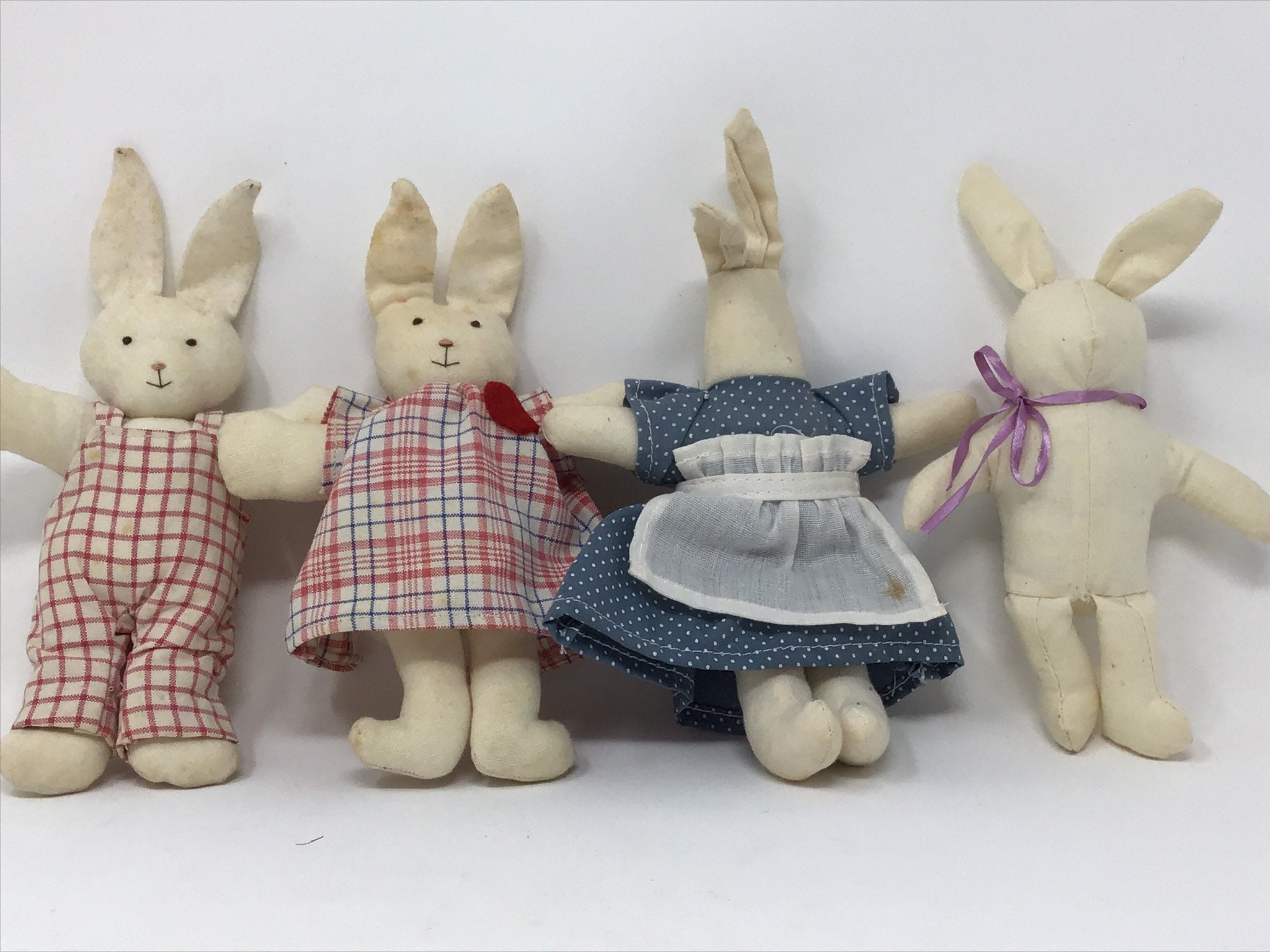 Vintage muslin bunnies. Basket of vintage rabbits from the | Etsy