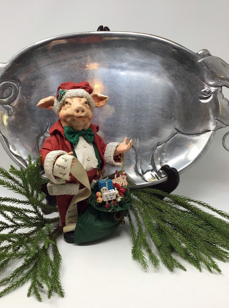 Vintage Whimsical Santa Pig Clothtique Londonshire Nigel | Etsy