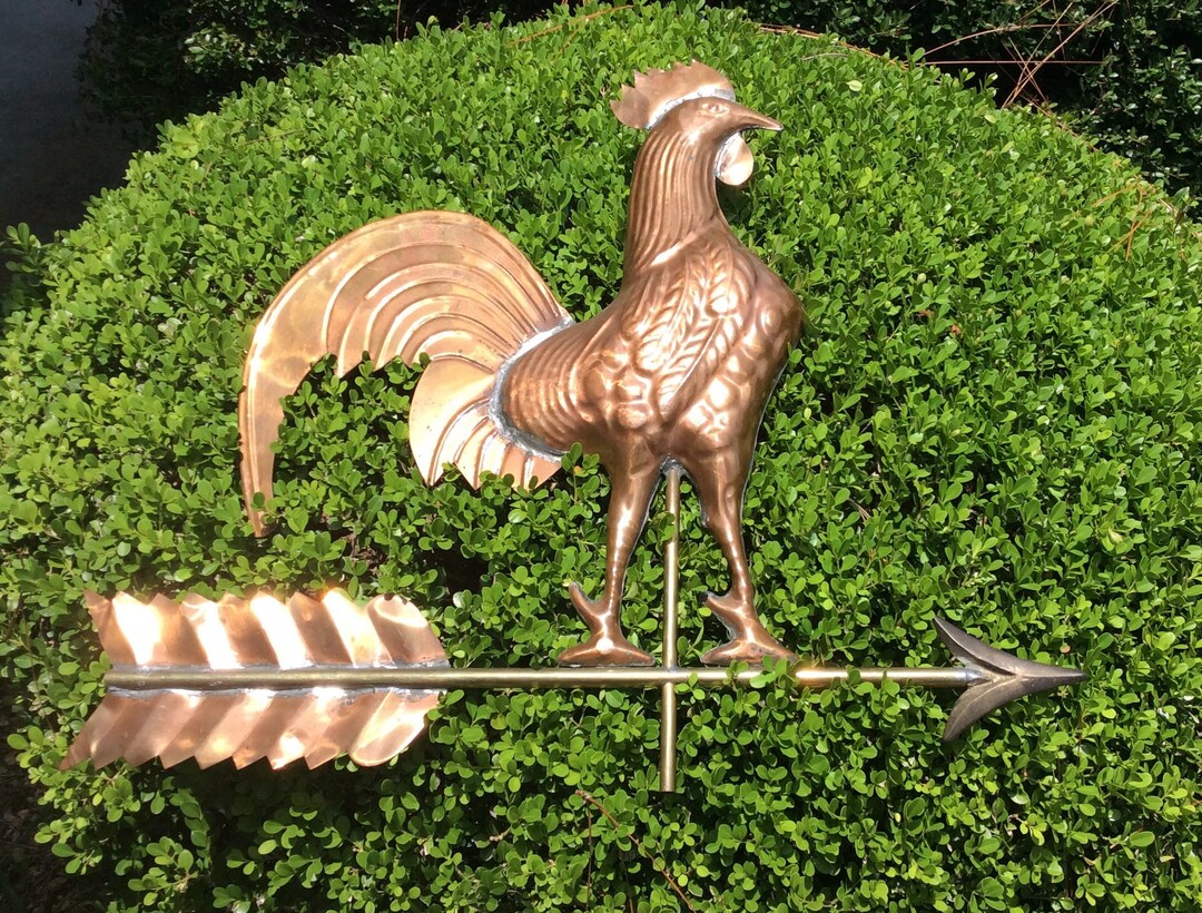 Rooster Weathervane American Hollow-cast PURE Copper. NSEW INCLUDED ...