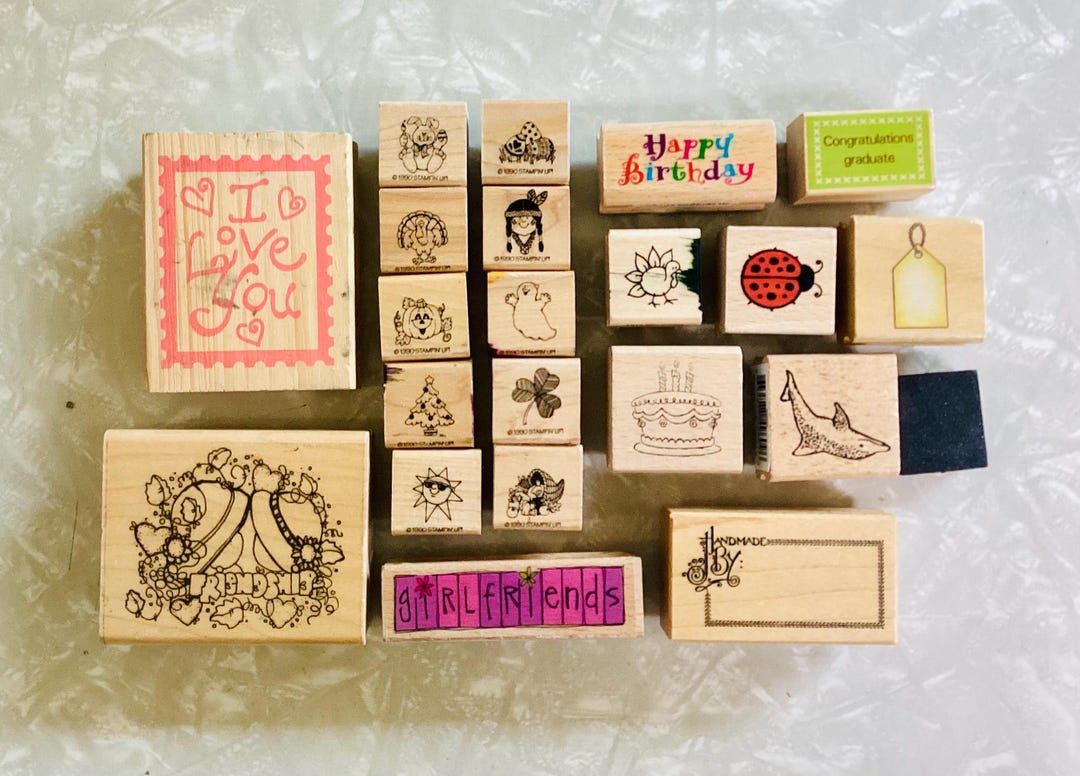 Assorted Rubber Stamp Blocks, Scrapbooking, Paper Crafts, Cards - Etsy