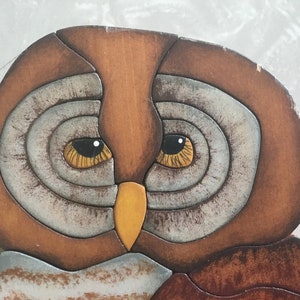 Intarsia Wood Owl Wall Art, 11” Tall, Handmade - Etsy