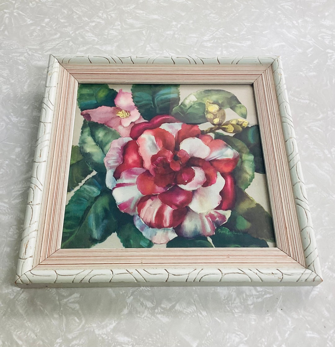 Vintage Framed Floral Print Ann Cochran - Etsy