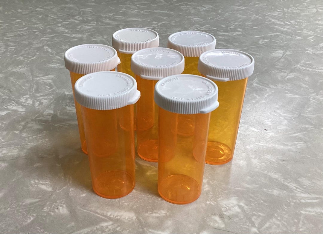 7 Pop Top Pill Bottles, Craft Storage Bottles - Etsy
