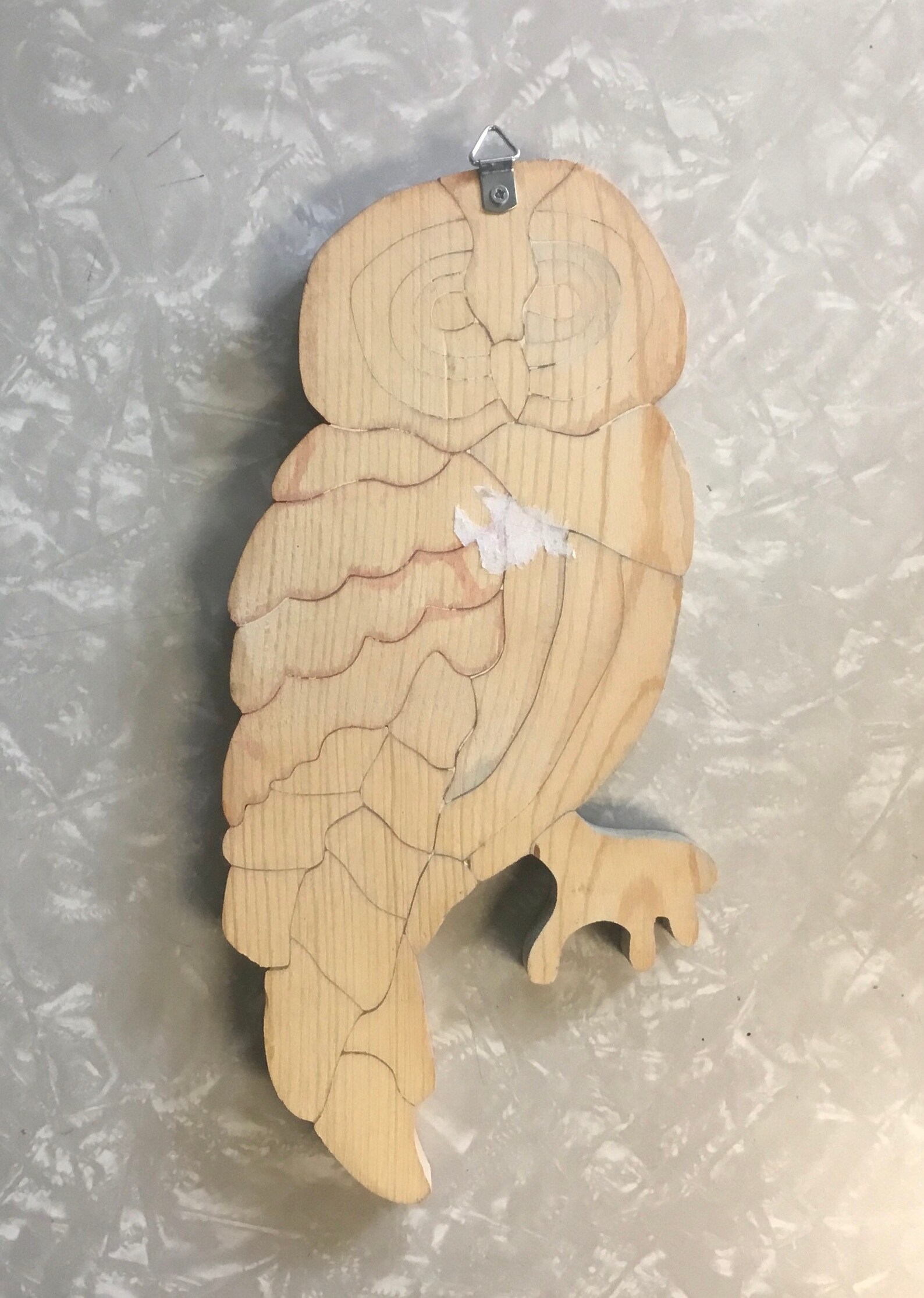 Intarsia Wood Owl Wall Art 11 Tall Handmade - Etsy