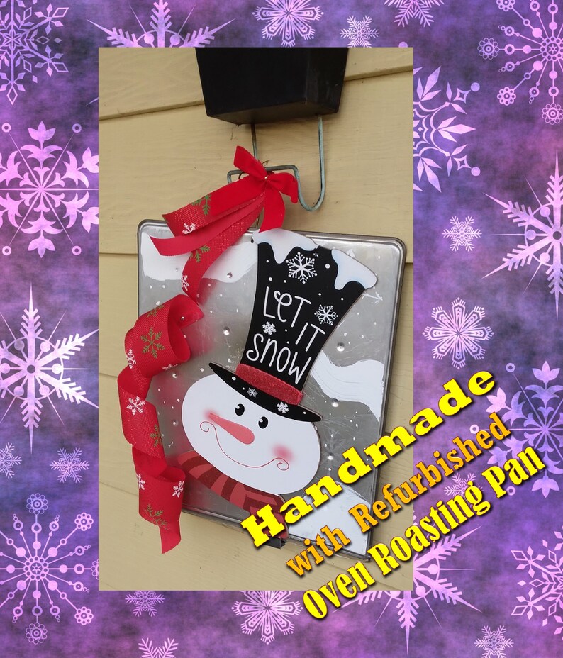 Let It Snow Door Hanger, Christmas Door Signs, Christmas Yard Decor ...