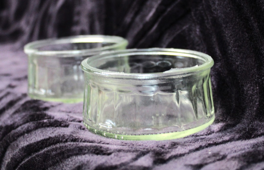 Vintage Clear Glass Ramekins, Set of 2, Borosilicate Glass Ramekins ...