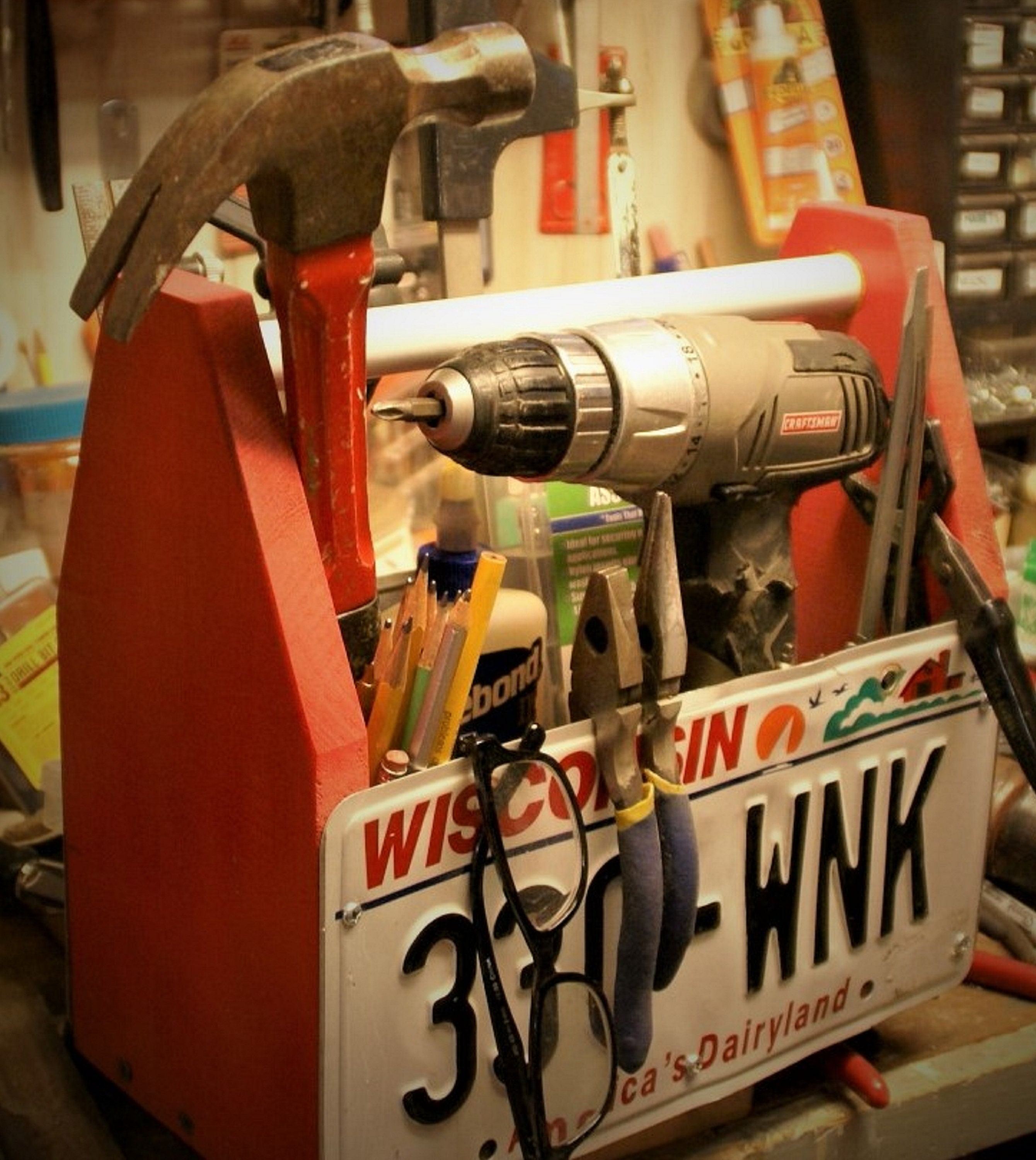 Magazine Rack Redesigned Handmade License Plate Tool Box - Etsy