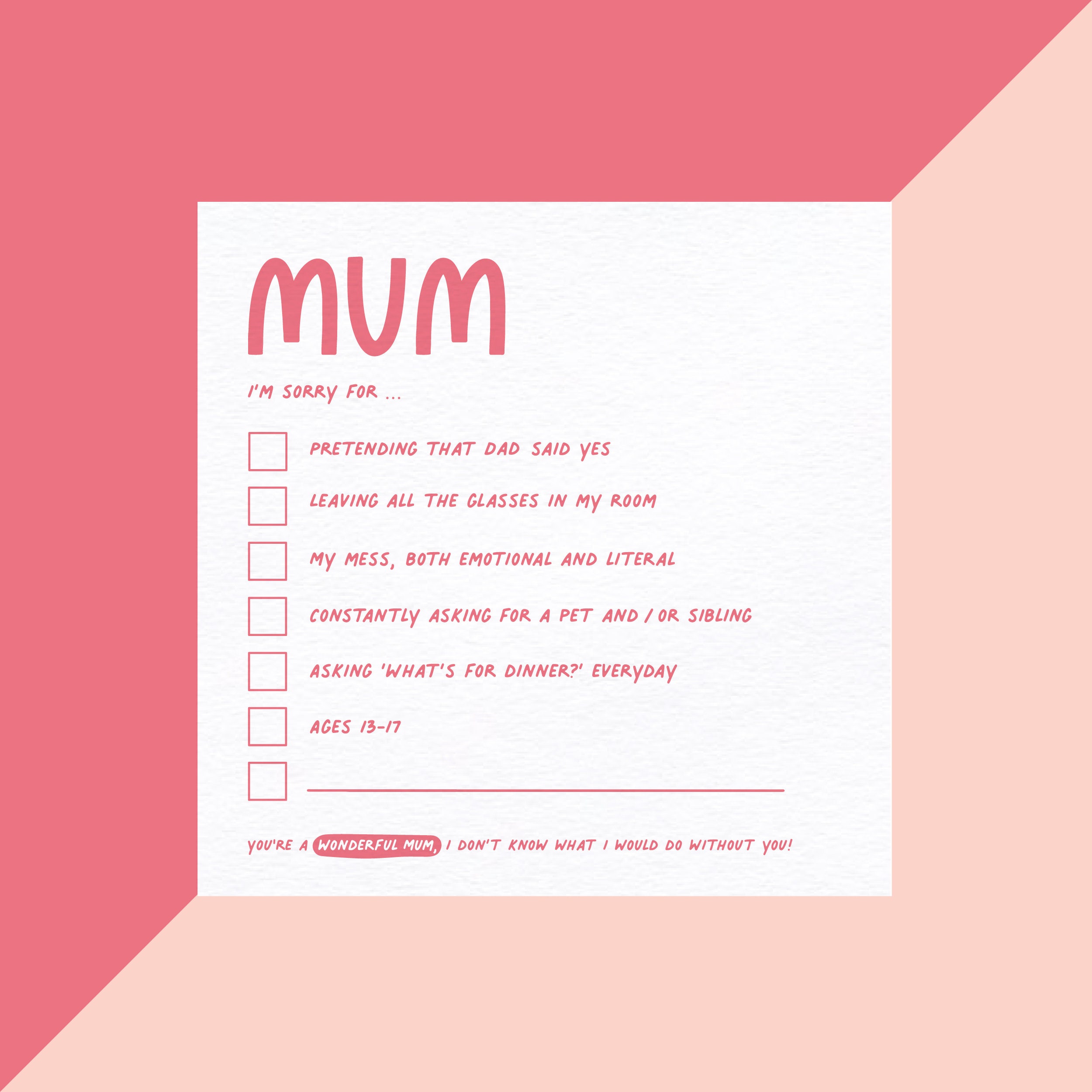 Funny Mum Birthday Card Mum Tick List Mum Birthday Card - Etsy