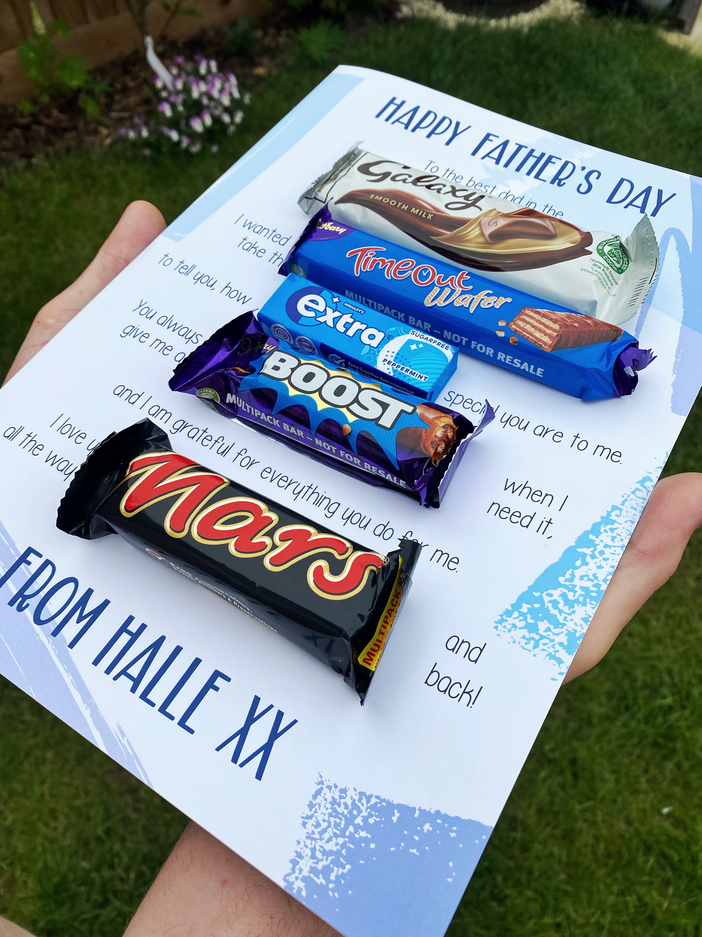 Personalised Fathers Day Chocolate Card With Name Fathers Day Gifts for ...