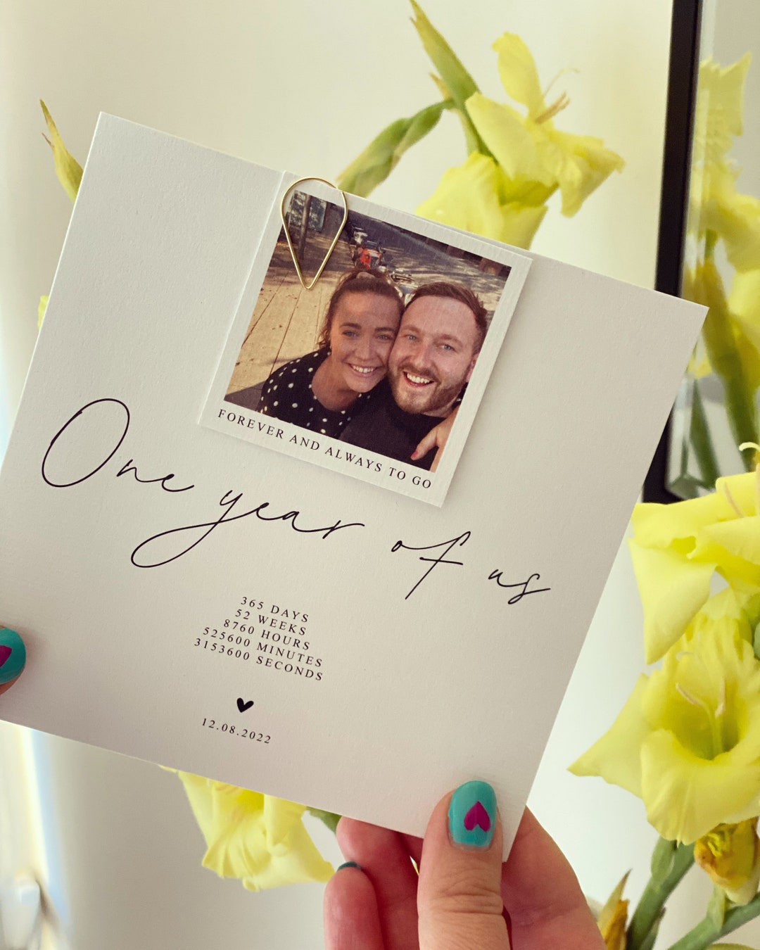 One Year Anniversary Card | Personalised Anniversary Card | Paper ...