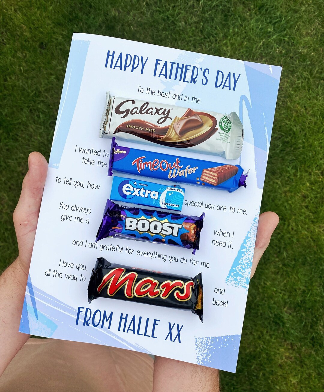 Personalised Fathers Day Chocolate Card With Name Fathers Day Gifts for ...