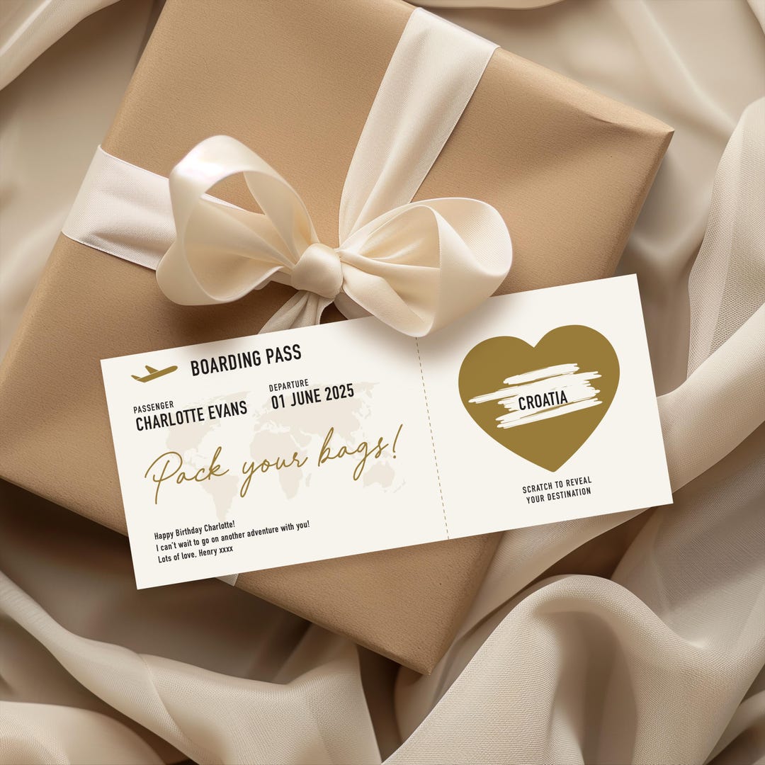 Personalised Boarding Pass Scratch Card: Surprise Holiday Reveal - Etsy