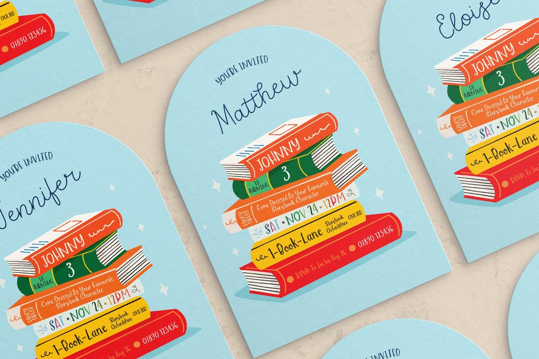 Storybook Themed Party Invitation Book Themed Birthday - Etsy