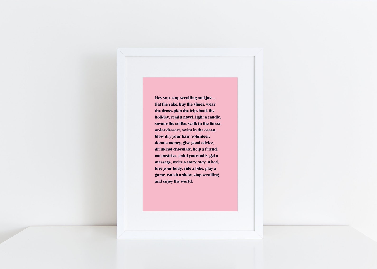 Stop Scrolling Print | Quote Poster | Enjoy the World | A4 Print | A3 ...