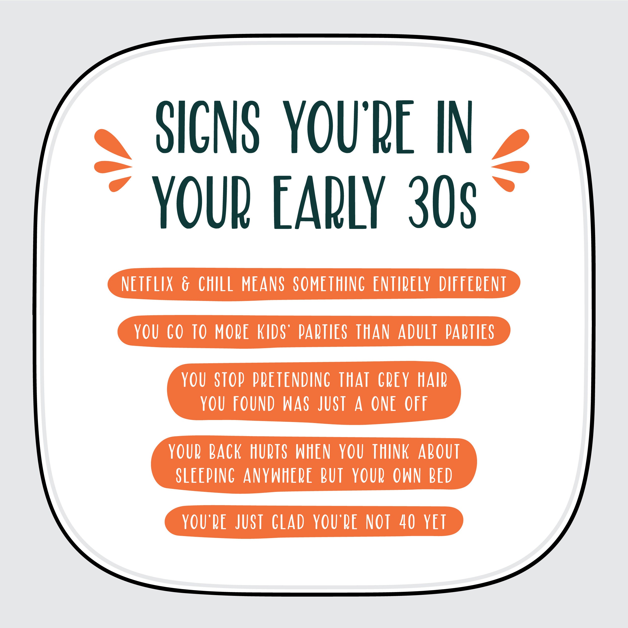 Signs You're in Your 30s Funny Birthday Card Early 30s | Etsy