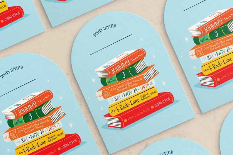 Storybook Themed Party Invitation Book Themed Birthday - Etsy