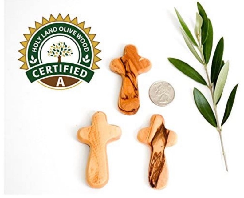 Comfort Cross Made From Genuine Olive Wood From the Holy Land - Small ...