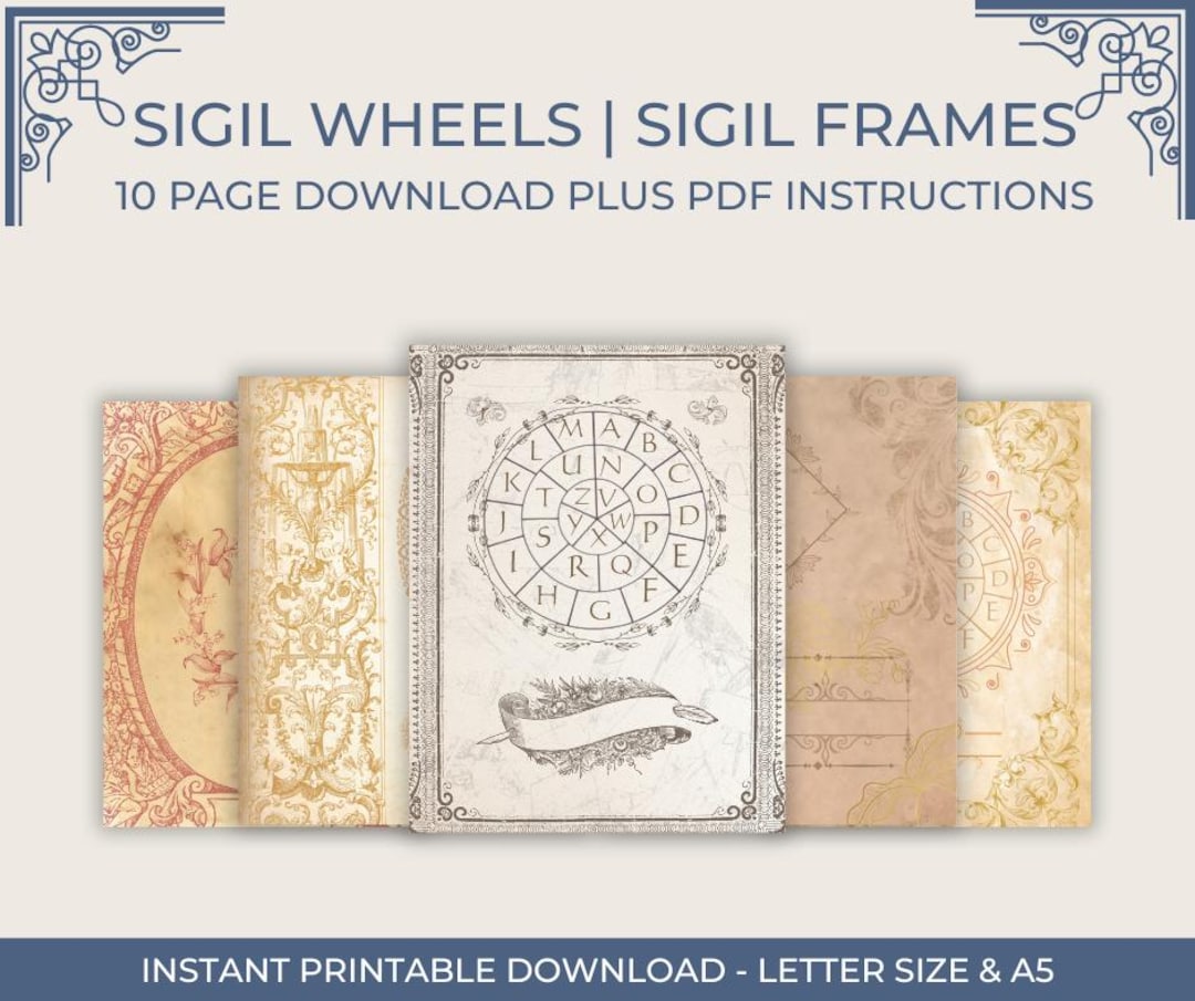 Sigil Wheel and Sigil Frame Bundle, Digital Download, Printable Sigils ...