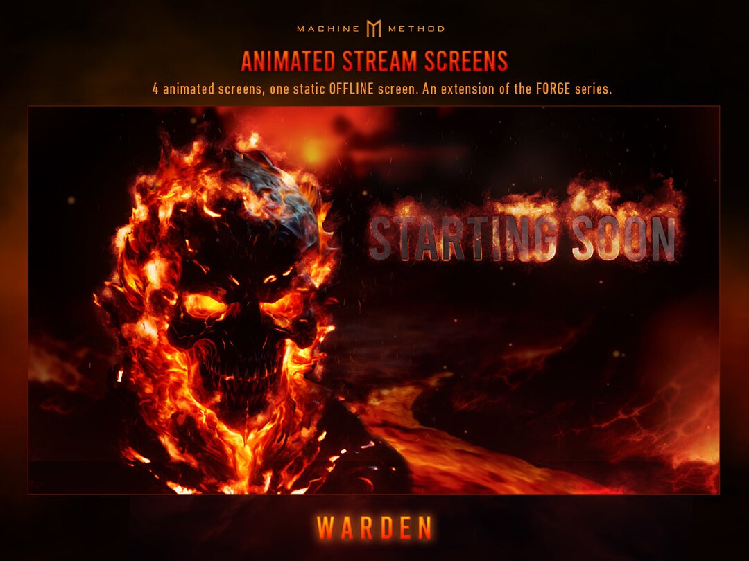 Twitch Stream Screens Animated Overlay Screens Skull Starting Soon ...