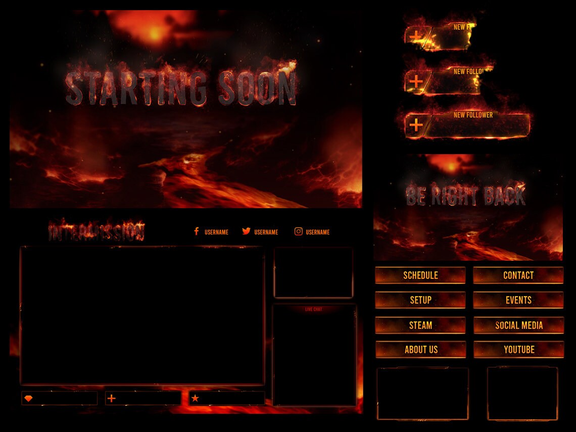 Streaming Twitch Overlay Animated Alerts Twitch Stream Screen Overlay ...