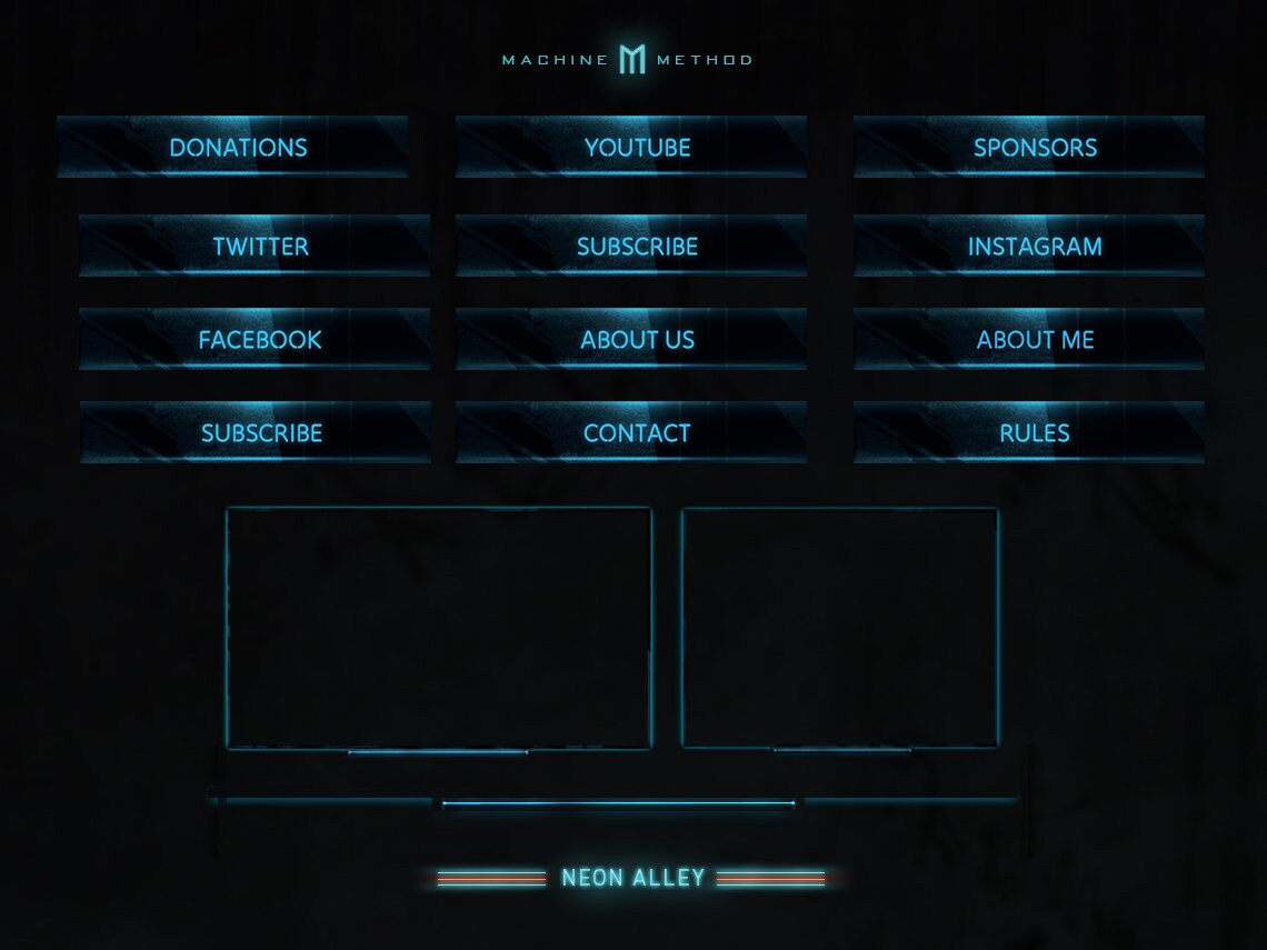 NEON ALLEY Twitch Overlay Package | Animated Alerts, Screen, Panel ...